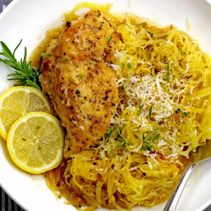 Braised Lemon Chicken with Spaghetti Squash - A Grateful Meal