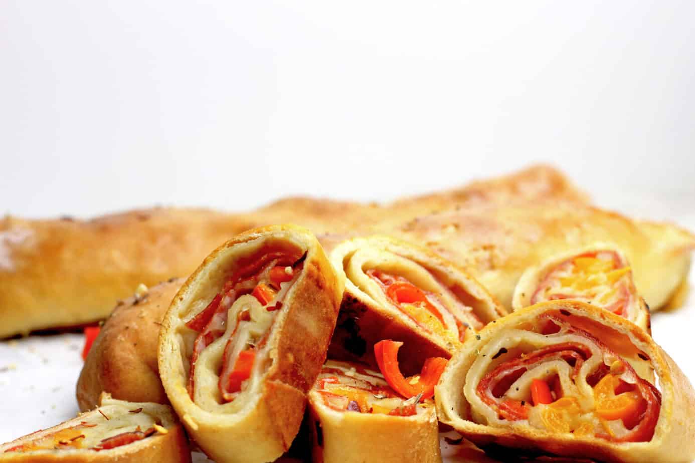Homemade Pepperoni Rolls with Peppers - A Grateful Meal
