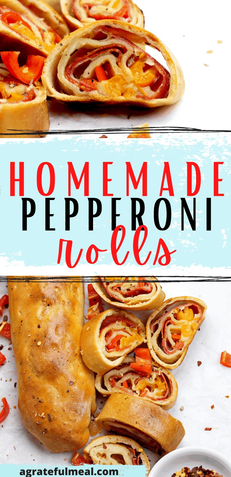 Homemade Pepperoni Rolls with Peppers - A Grateful Meal