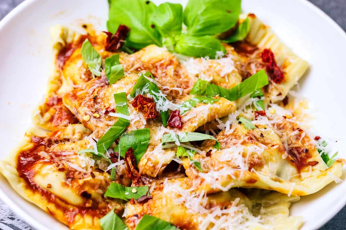 Vegetarian Ravioli with White Beans and Sun-Dried Tomatoes - A Grateful ...