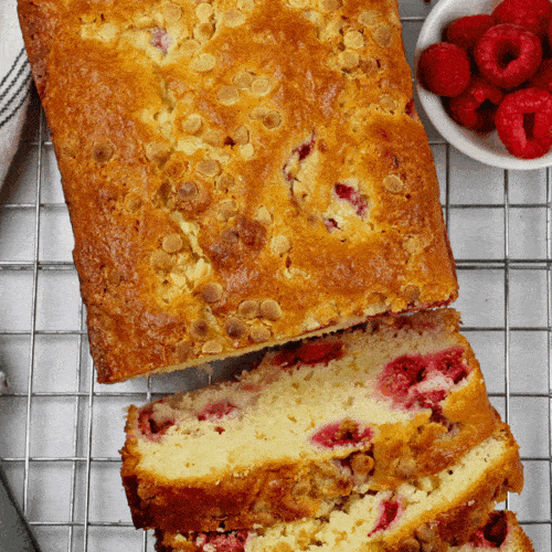 White Chocolate and Raspberry Loaf Cake - A Grateful Meal