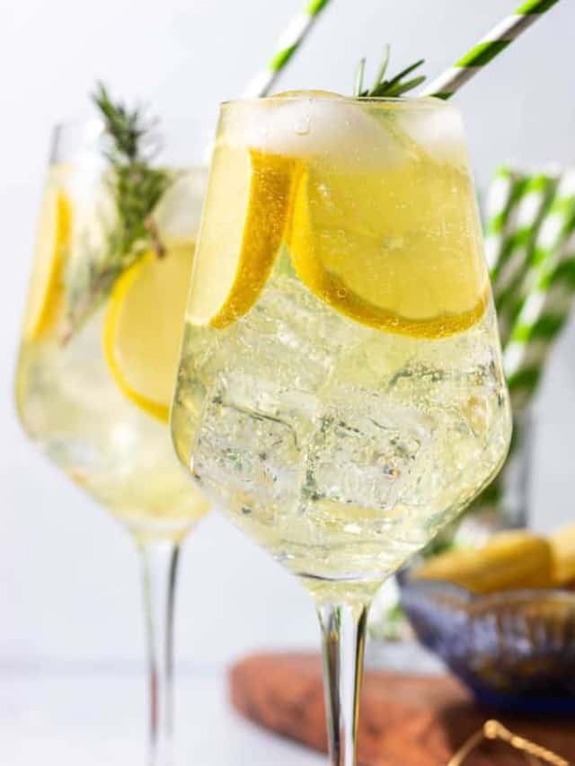 Lemon Drop Cocktail Spritz - A Grateful Meal