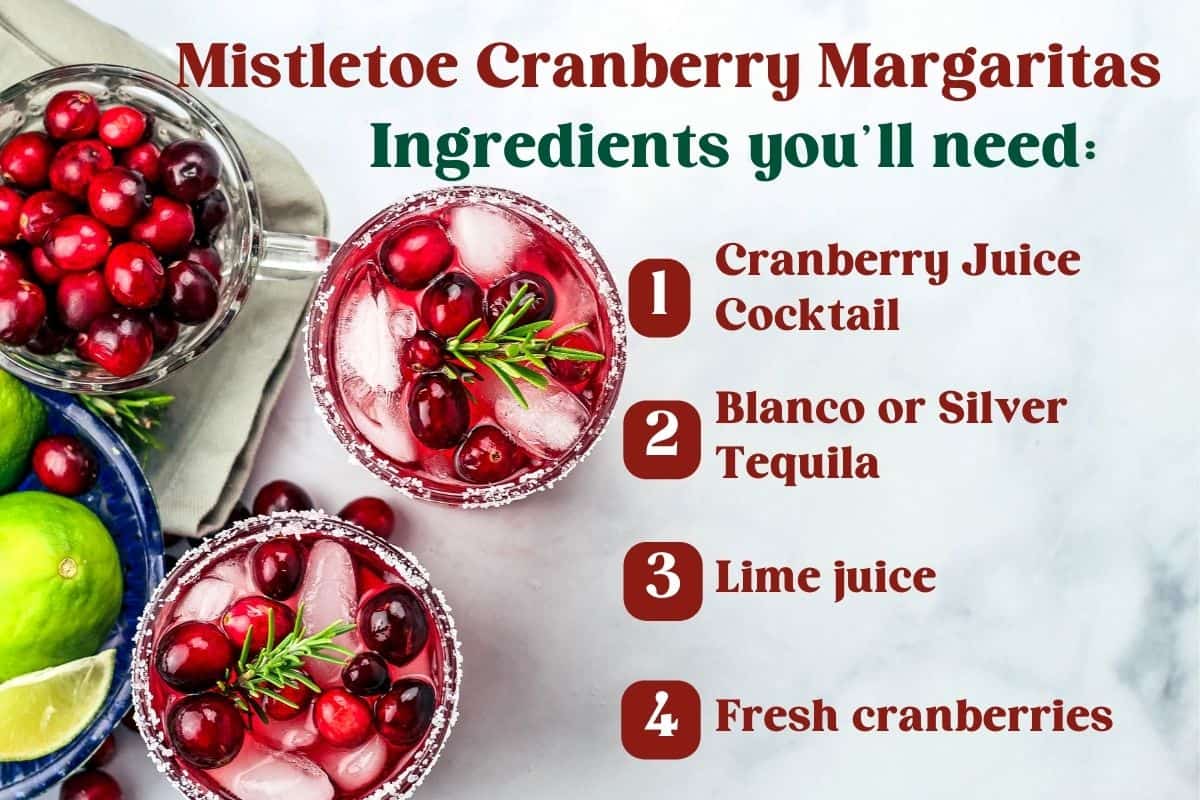 Easy Mistletoe Cranberry Margaritas Pitcher - A Grateful Meal