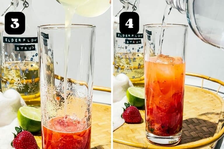 Strawberry Elderflower Mocktail Fizz with Mint - A Grateful Meal