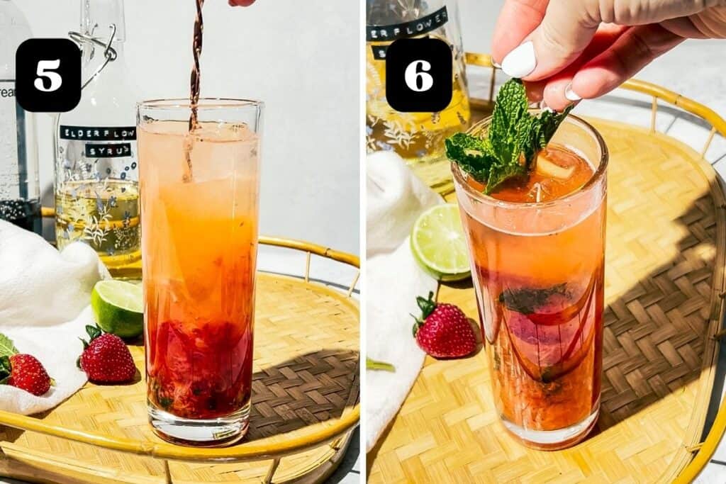 Strawberry Elderflower Mocktail Fizz with Mint - A Grateful Meal