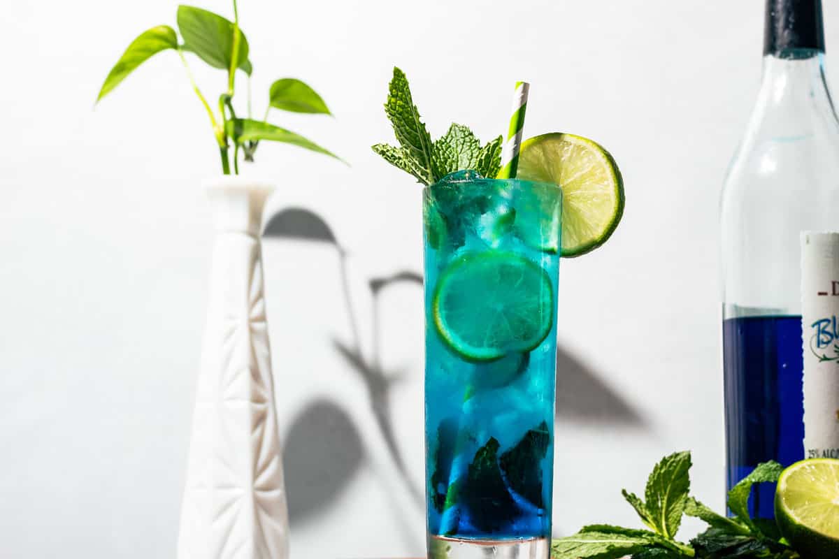 Blue Mojito (Blue Curacao Mojito) - A Grateful Meal