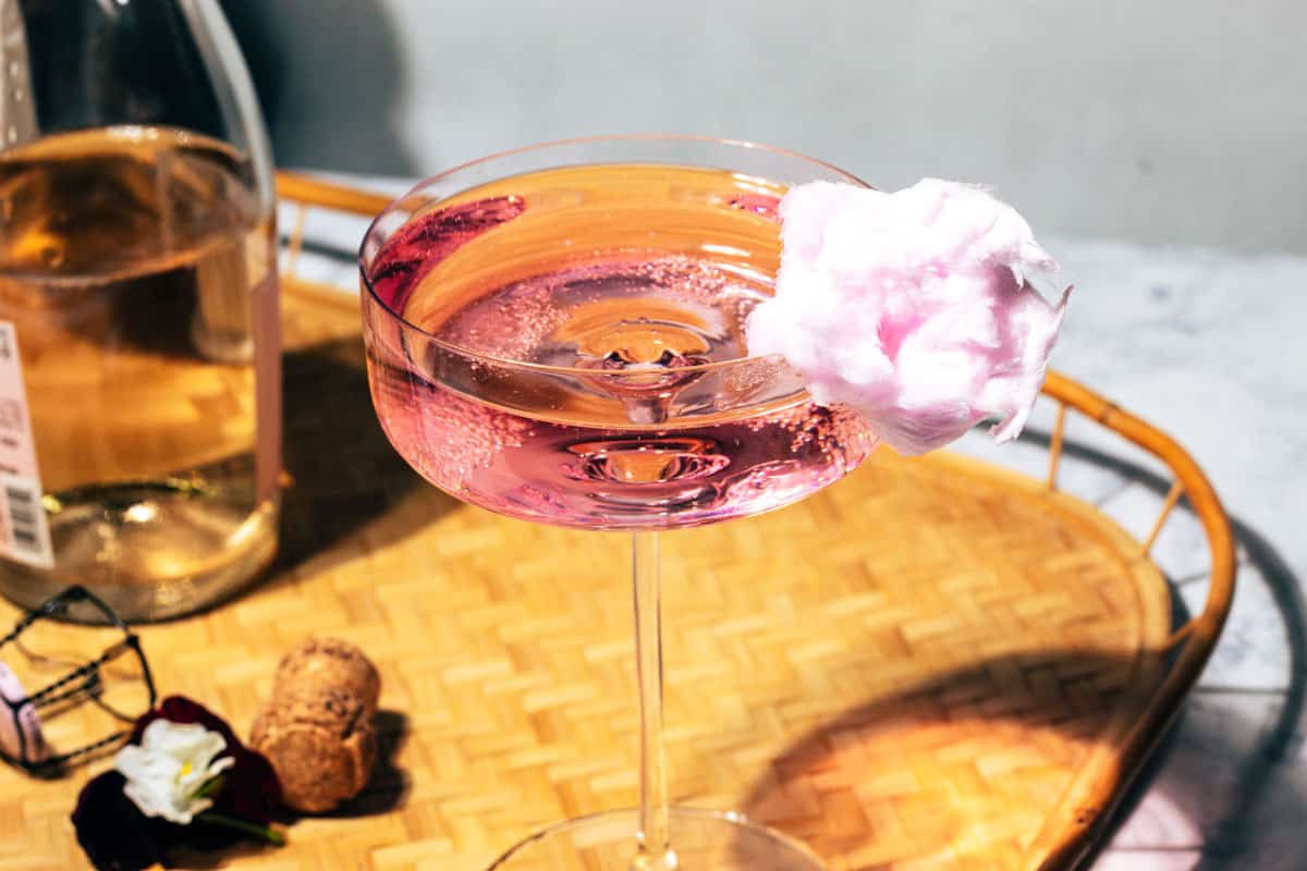 Shimmering Cotton Candy Spritz Cocktail with Prosecco - A Grateful Meal