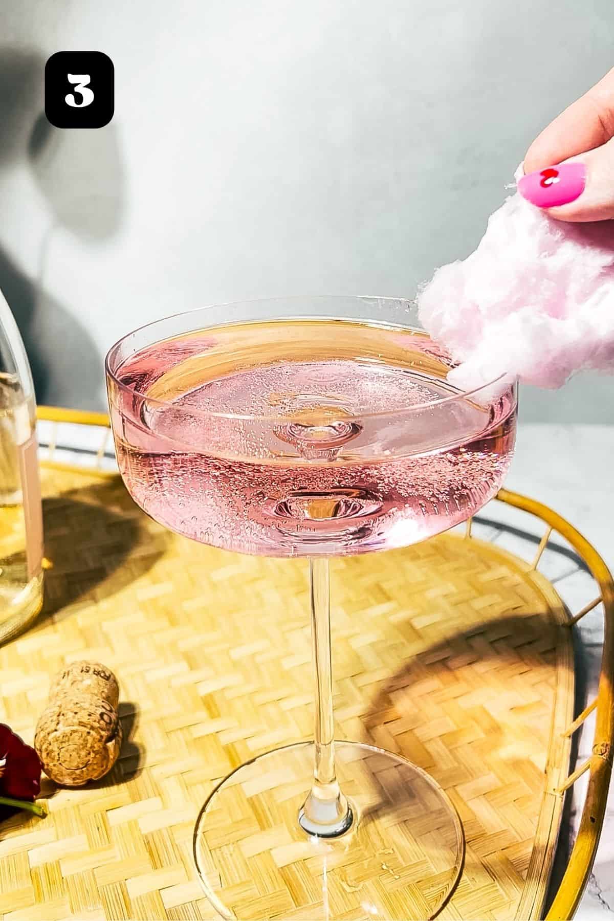 Shimmering Cotton Candy Spritz Cocktail with Prosecco - A Grateful Meal