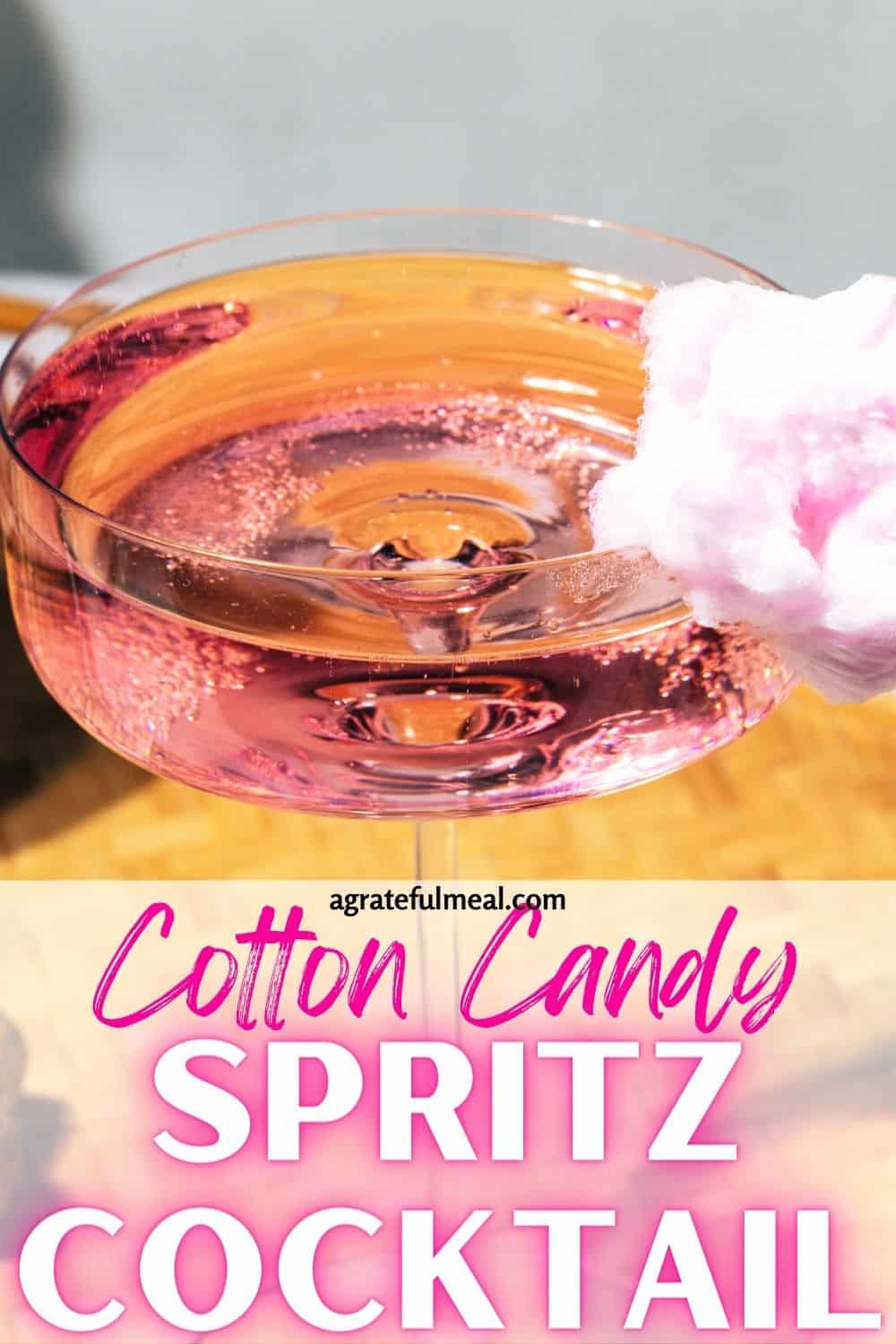 Shimmering Cotton Candy Spritz Cocktail with Prosecco - A Grateful Meal
