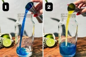 Blue Mermaid Water Margarita Cocktail - A Grateful Meal