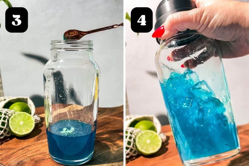 Blue Mermaid Water Margarita Cocktail - A Grateful Meal