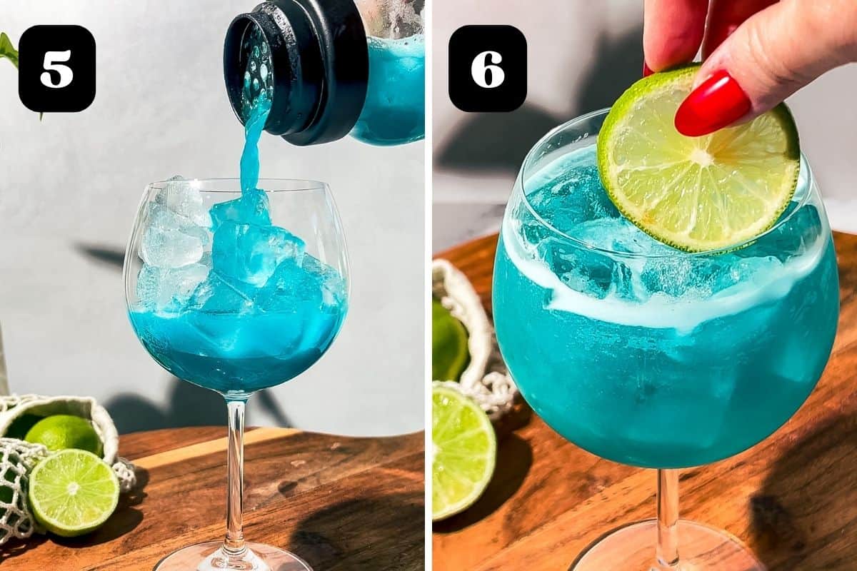 Blue Mermaid Water Margarita Cocktail - A Grateful Meal