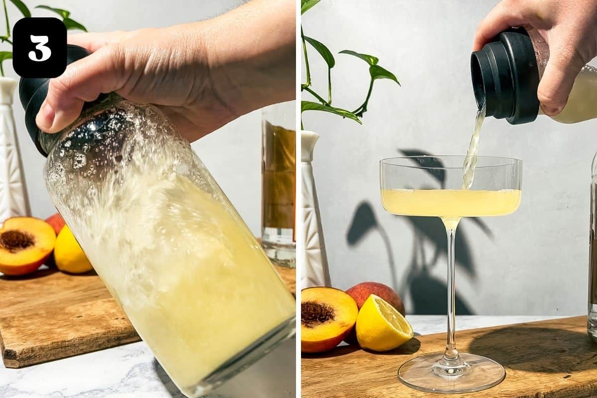 Peach Martini Bellini with Vodka and Peach Schnapps - A Grateful Meal