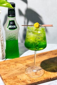 Sweet and Sour Midori Spritz Cocktail - A Grateful Meal