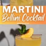 Peach Martini Bellini with Vodka and Peach Schnapps - A Grateful Meal