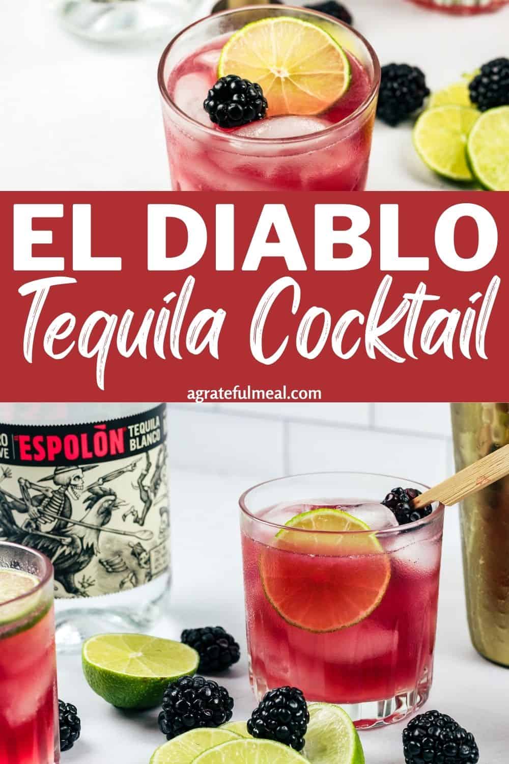 Classic El Diablo Cocktail with Tequila - A Grateful Meal