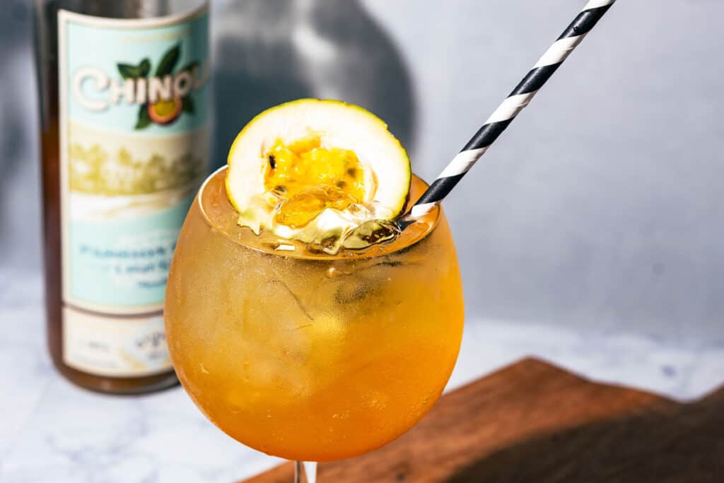 Simple Passion Fruit Spritz Cocktail - A Grateful Meal