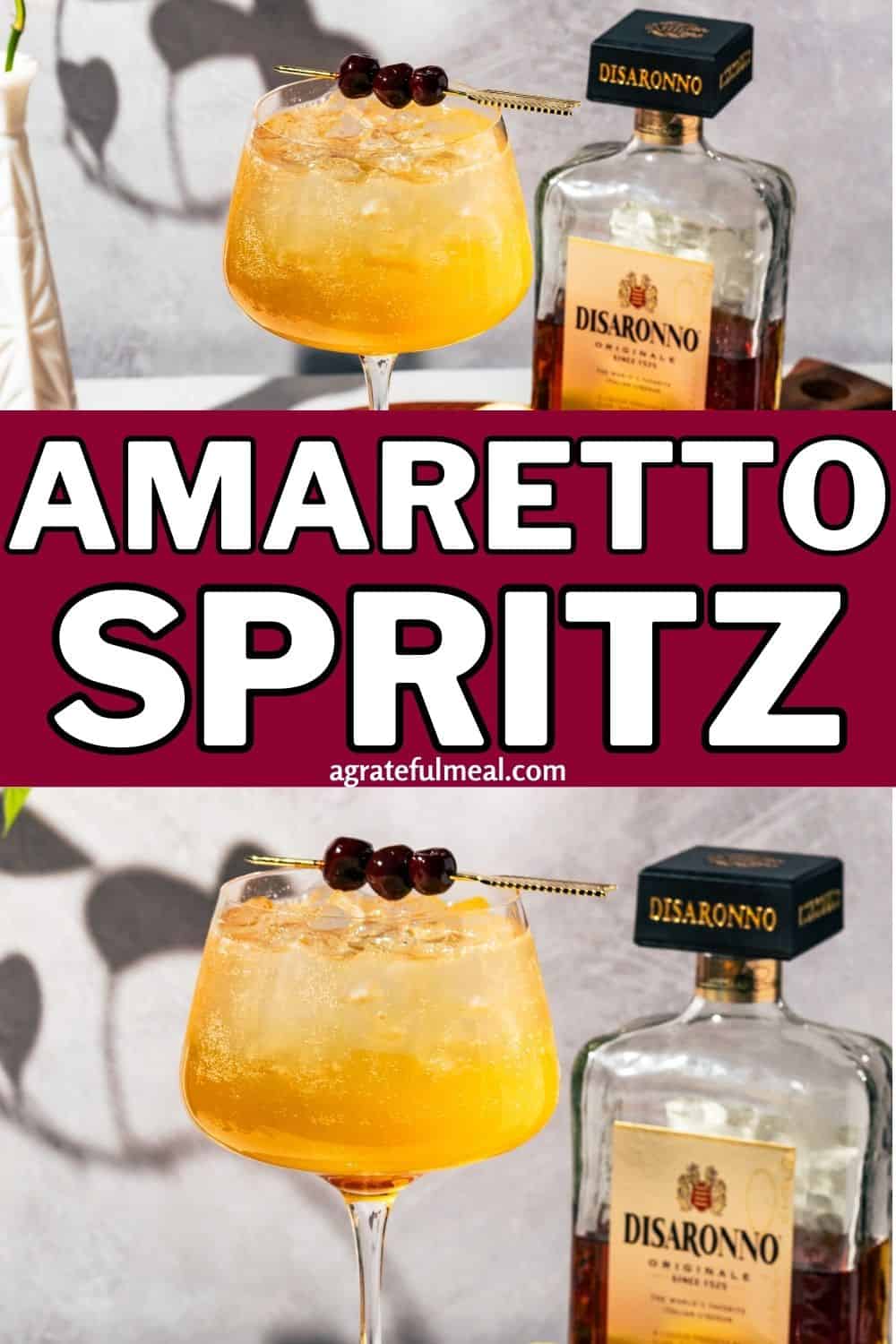 Easy Amaretto Spritz Cocktail Recipe - A Grateful Meal