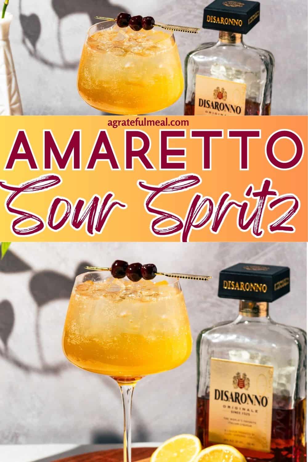Easy Amaretto Spritz Cocktail Recipe - A Grateful Meal