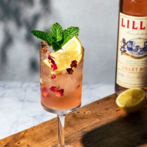 Refreshing Lillet Rosé Tonic Cocktail - A Grateful Meal
