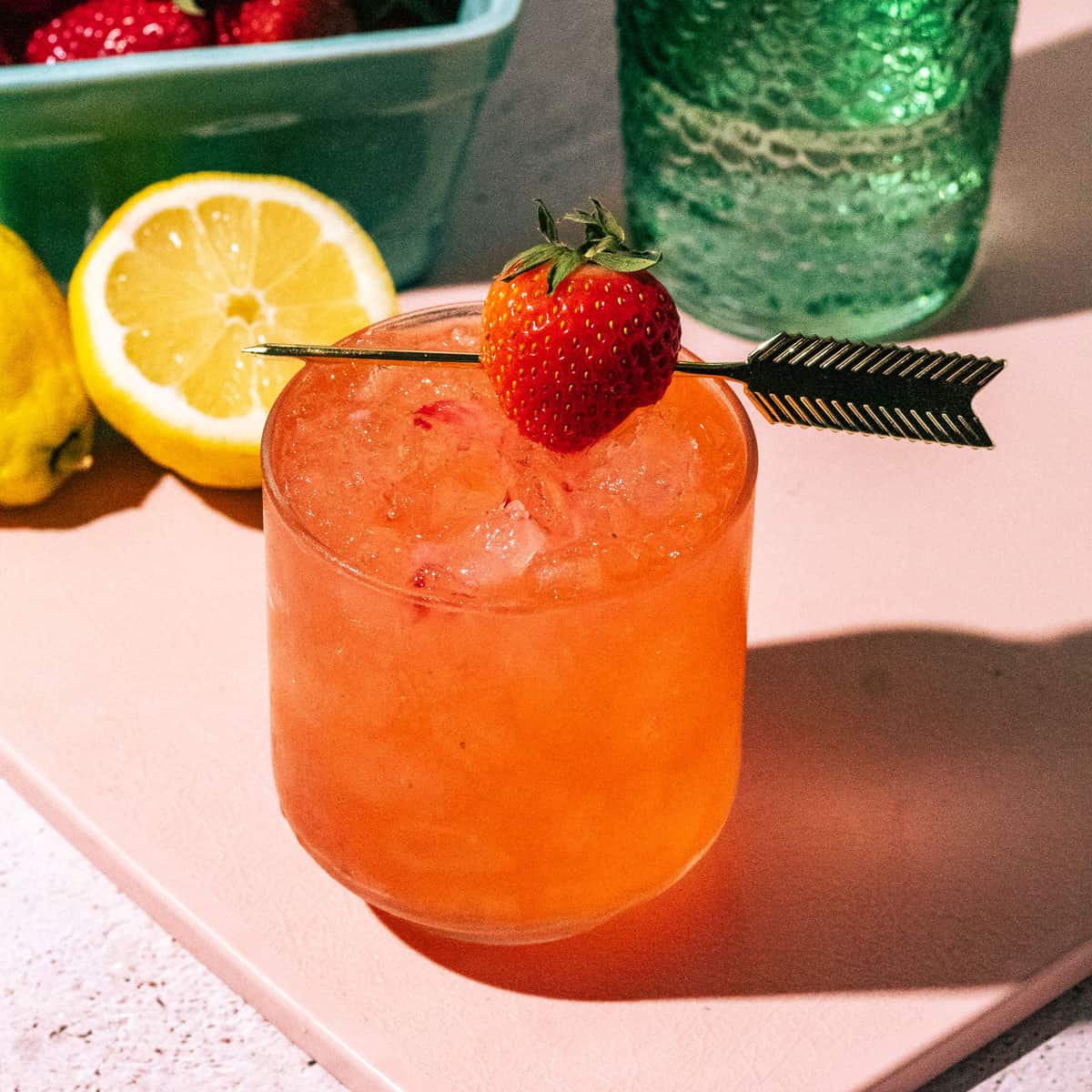 Strawberry Gin Smash Cocktail - A Grateful Meal