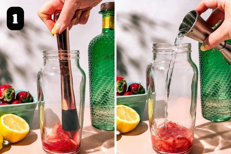 Strawberry Gin Smash Cocktail - A Grateful Meal