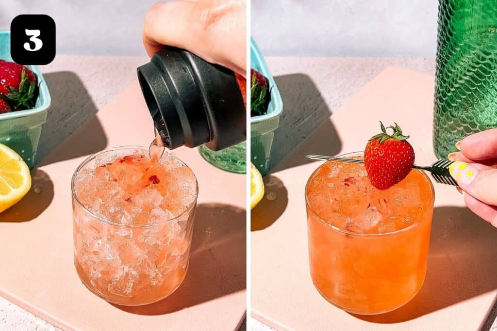 Strawberry Gin Smash Cocktail - A Grateful Meal