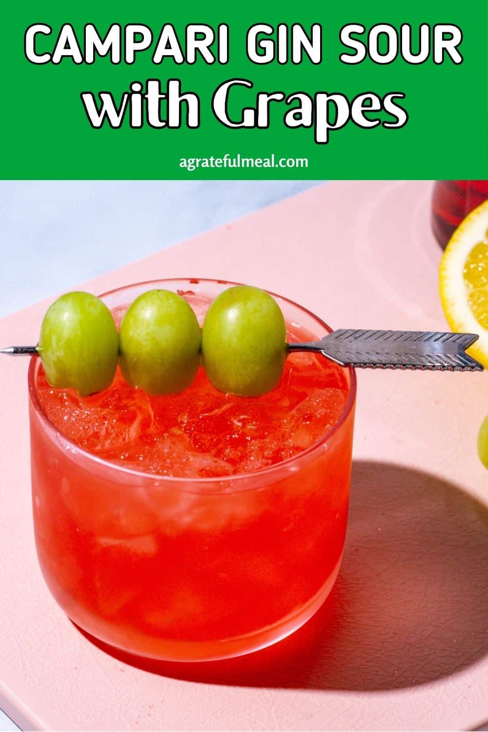 Enzoni Cocktail (Campari Gin Sour) - A Grateful Meal